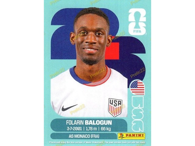 FIFA WORLD CUP 2026 broj USA20 (čitaj opis)