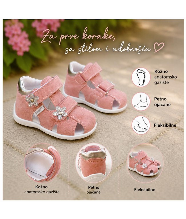 STTEFI DEČIJE POLUSANDALE - BABY / ROSE