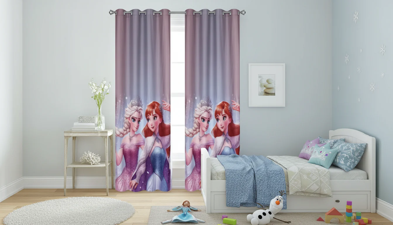 Dečiji Draper Ana i Elsa 140x260cm – Jedno Krilo za Dečiju Sobu