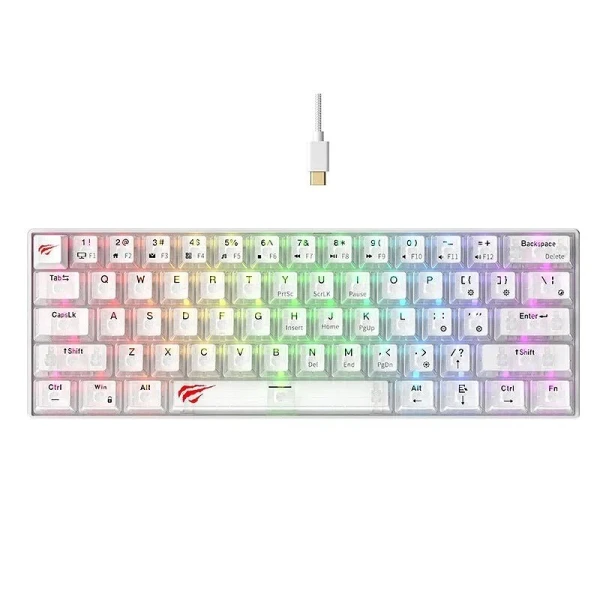 HAVIT Gaming tastatura KB903L transparent-bela
