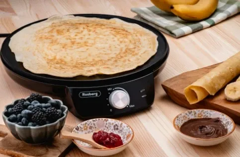 Rosberg aparat za palacinke R51323A 1200W,crna,indicator napajanja,nelepljiv premaz