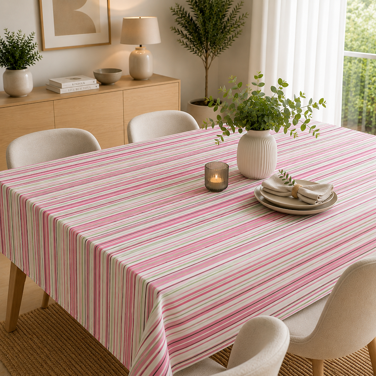 Stolnjak Stripes pink 140x180cm