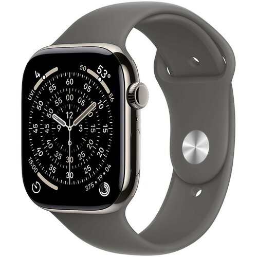 APPLE Watch S11 Cellular 46mm Natural Titanium Case with Stone Grey Sport Band - M/L mfcx4rk/a