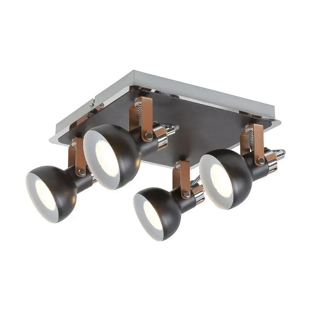 RABALUX Balzac, spot, matte black/ champagne/ chrome,4xGU10