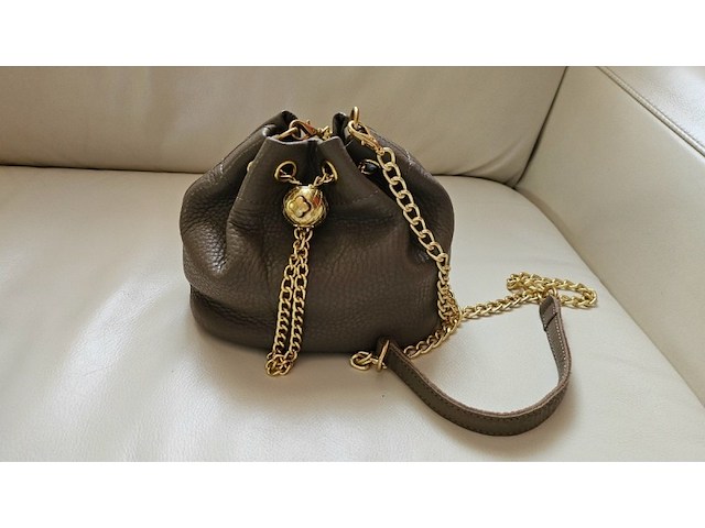 Taup kožna izvrsna bucket bag
