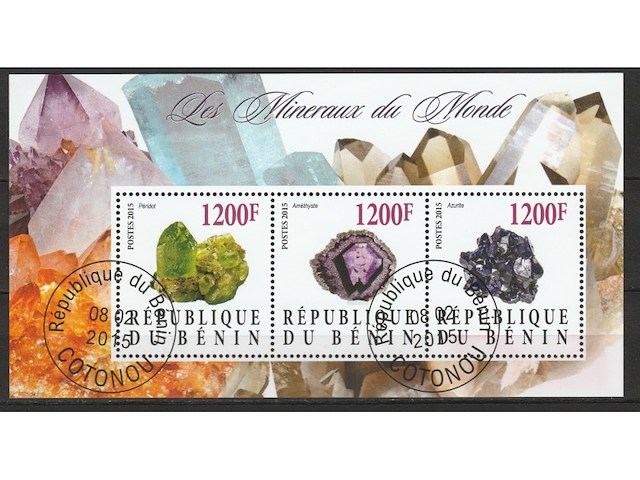 Benin - 2015 - Minerali, Peridot, Ametist, Azurit