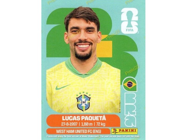 FIFA WORLD CUP 2026 broj BRA09 BRA9 (čitaj opis)
