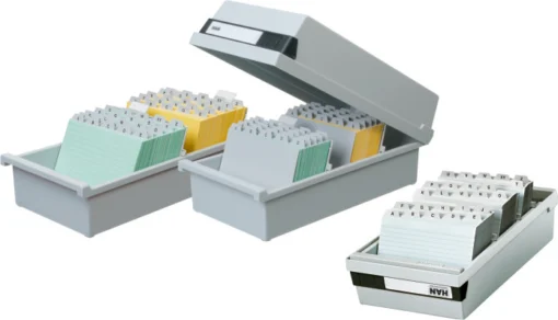 Kutija za indexne kartice 1/800 A7, dve pregrade siva Han