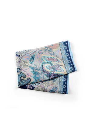 PARÉO EN MOUSSELINE AVEC MOTIFS CACHEMIRE EN BLEU