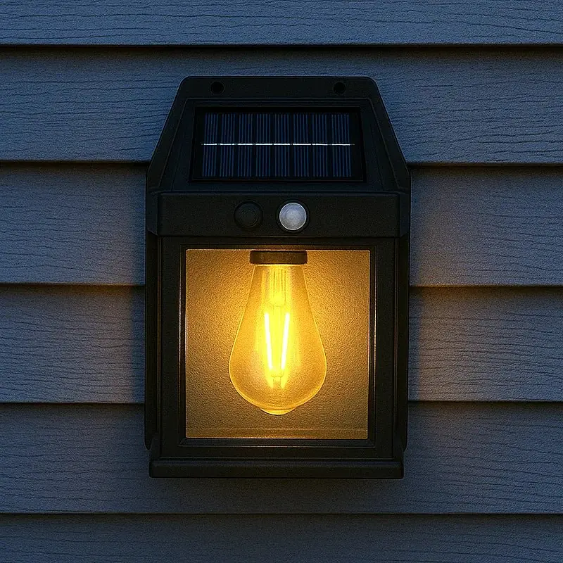 Solarni LED fenjer za zid sa senzorom pokreta za dvorište