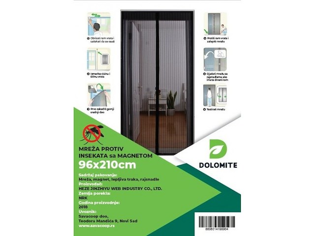 Komarnik za vrata sa magnetom 0.96x2.1m DOLOMITE