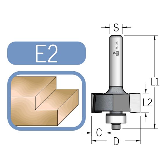 Glodalo za falc širine 9,5mm, radna dužina 12,5mm, prihvat 6mm WPW E220953