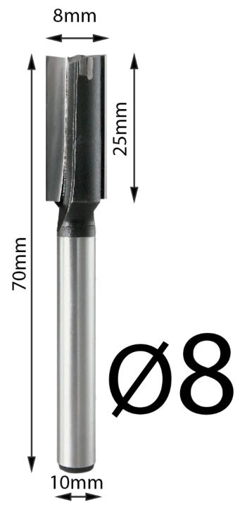 CNC glodalo za drvo 8mm, prihvat 10mm, ukupna dužina 70mm FUL 10A.080