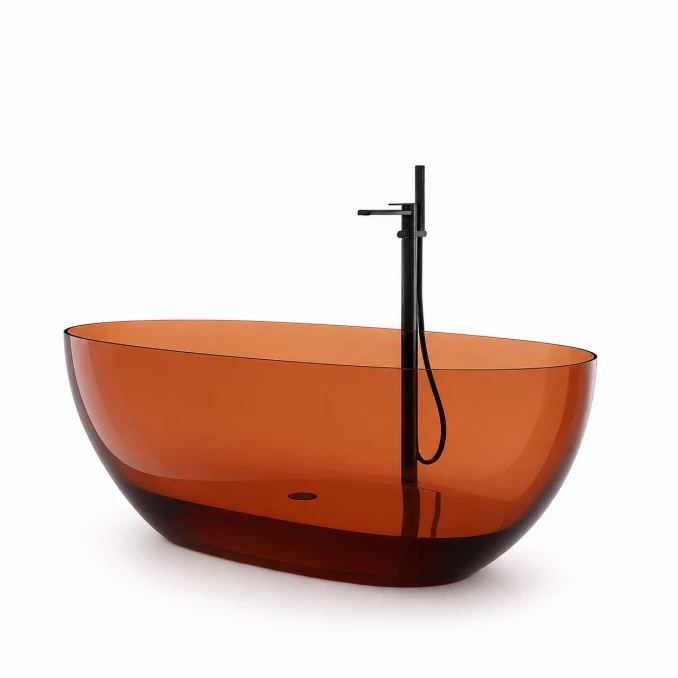 Kada samostojeća COPEN RESIN 1700x750x550mm transparent maron