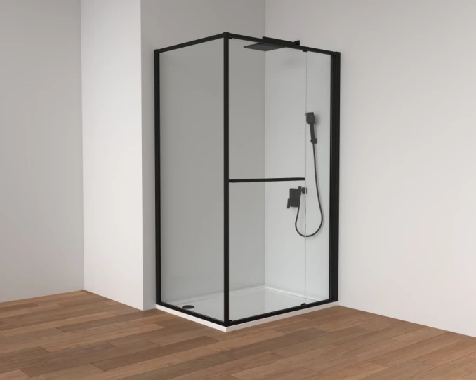 Tuš kabina COPEN ATLAS PRO 1V 1000x900x2000 matt black. staklo 6mm providno
