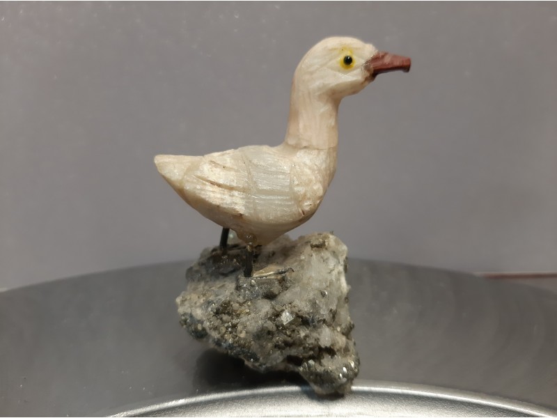 UNIKAT! SKULPTUR FIGURA PTICA POLUDRAG MINERAL PIRIT
