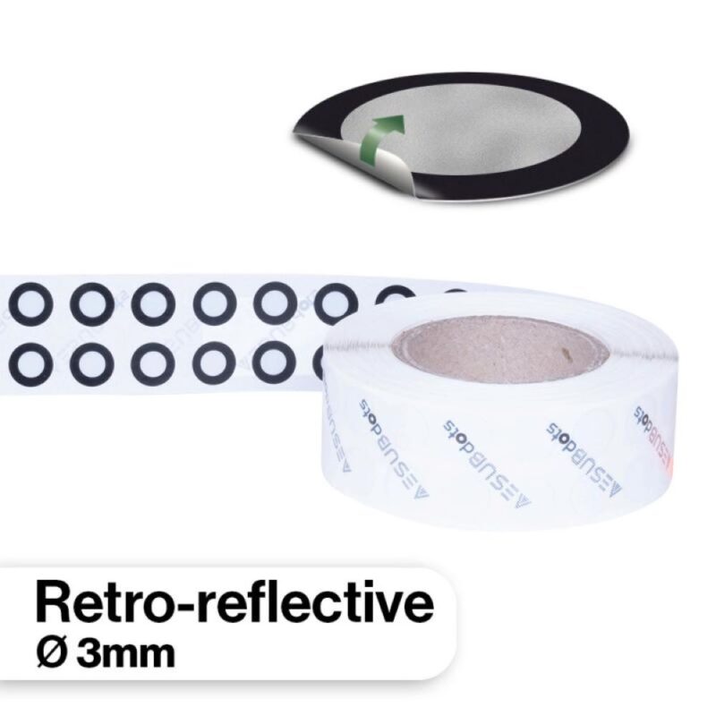 AESUBdots retro reflektujući markeri lako uklonjivi 3000 markera 3mm