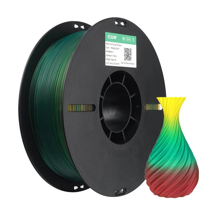 eSUN E-PLA Clear 1,75mm 1kg Translucent Rainbow A