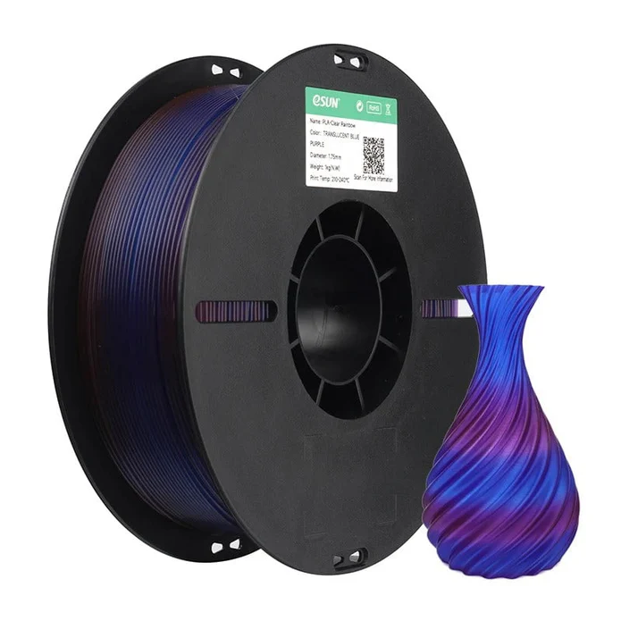 eSUN E-PLA Clear 1,75mm 1kg Translucent Blue Purple