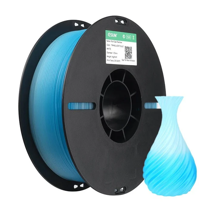 eSUN E-PLA Clear 1,75mm 1kg Translucent Blue White