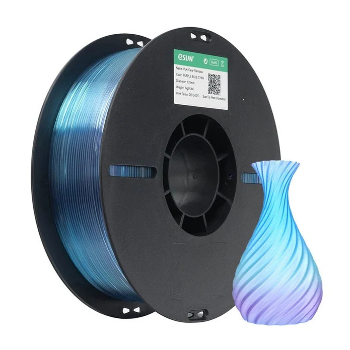 eSUN E-PLA Clear Rainbow 1,75mm 1kg Purple Blue Cyan