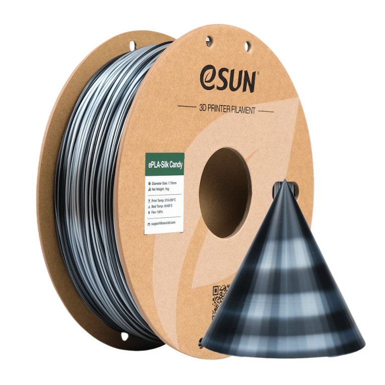 eSUN PLA ESILK-CANDY 1,75mm 1kg SREBRNA CRNA (SILVER BLACK)