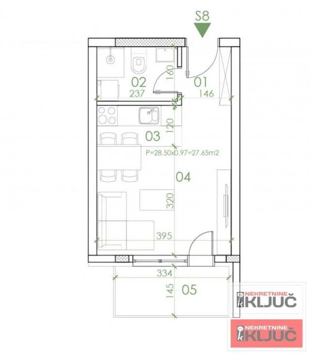 TELEP, 28m2, Garsonjera sa pdv, Izgradnja