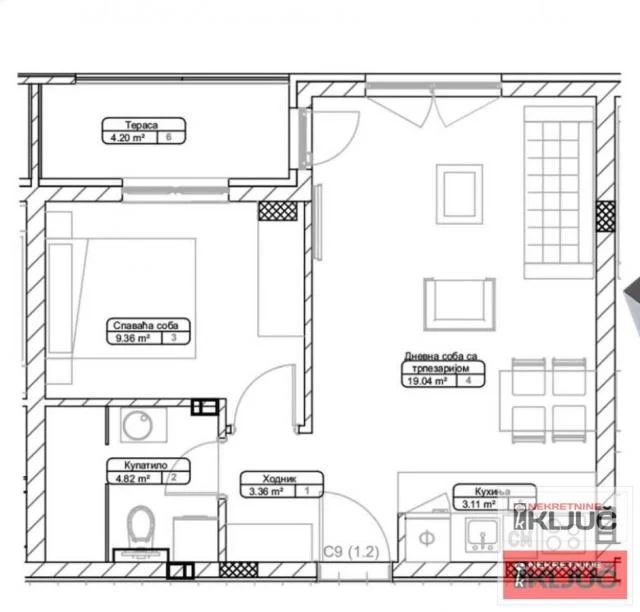 TELEP, 43m2, Dvosoban sa pdv, Izgradnja