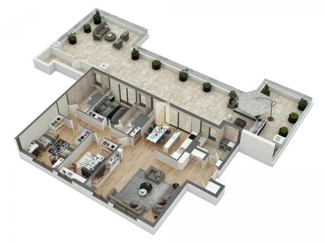 Lux uknjižen 4.5 + 159m2 terasa