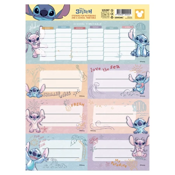 Literacy 210, nalepnice za sveske sa rasporedom časova, Stitch