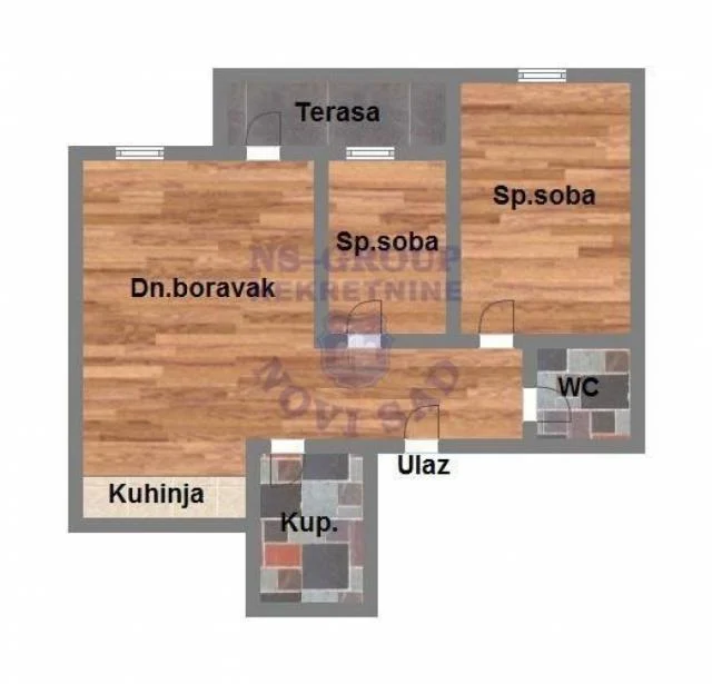 Trosoban, 61m2 Adice