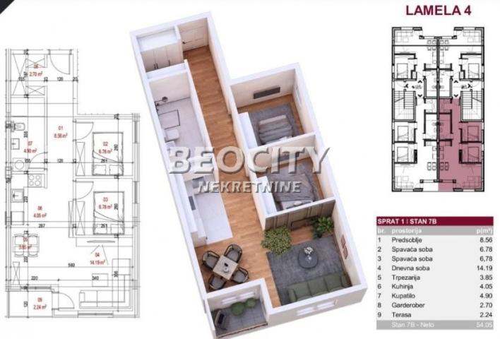 Novi Sad, Petrovaradin, Karagača, 3.0, 54m2, 108000EUR
