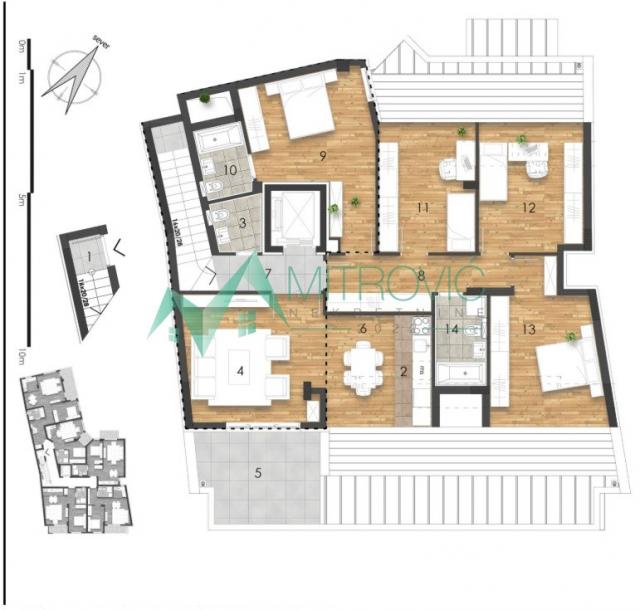 Lux četvoroiposoban penthouse na Grbavici - izuzetna ponuda