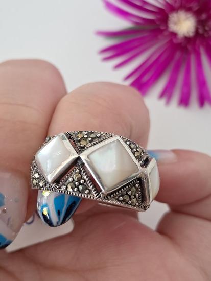Art Deco nov prsten vintage stil 18mm 925