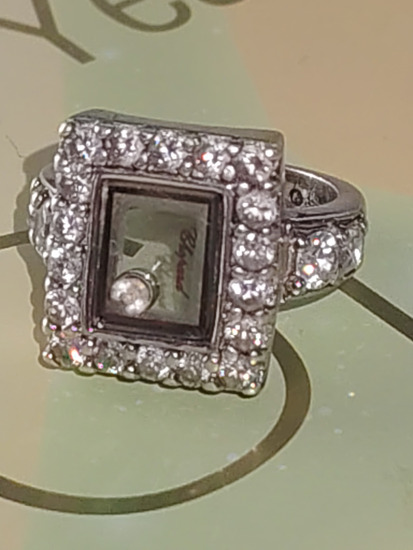 srebro prsten Chopard cirkoni