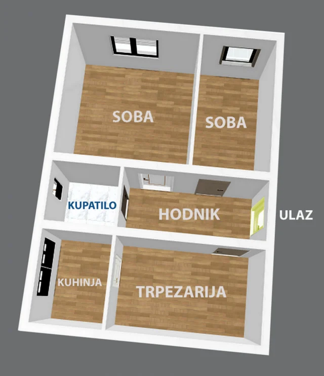 Matije Huđi 50m2 Prizemlje Sremska Mitrovica.