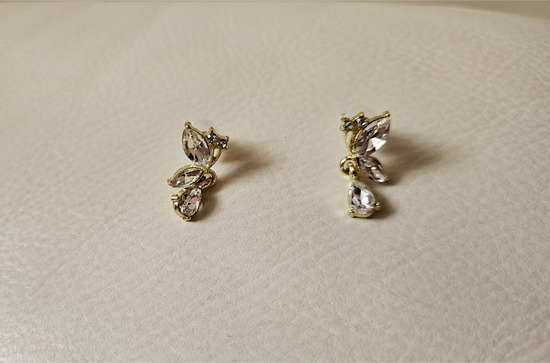 Gold-tone Dangle Teardrop minđuše, novo