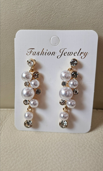 Crystal Pearl Drop Dangle minđuše, novo