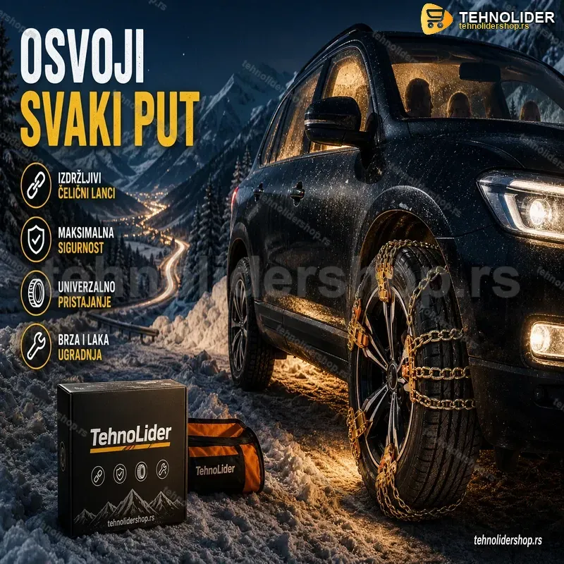 Lanci za Sneg za Auto – Set za Gume 165mm–215mm, Čelik