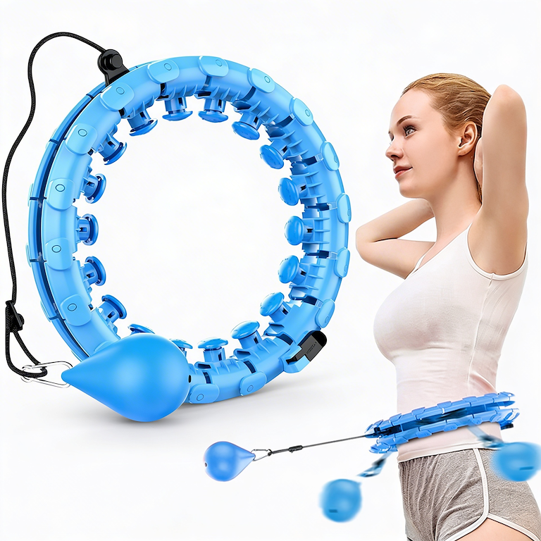Obruč za Mršavljenje sa 360° Masažnim Sistemom — Podesivi Fitness Obruč