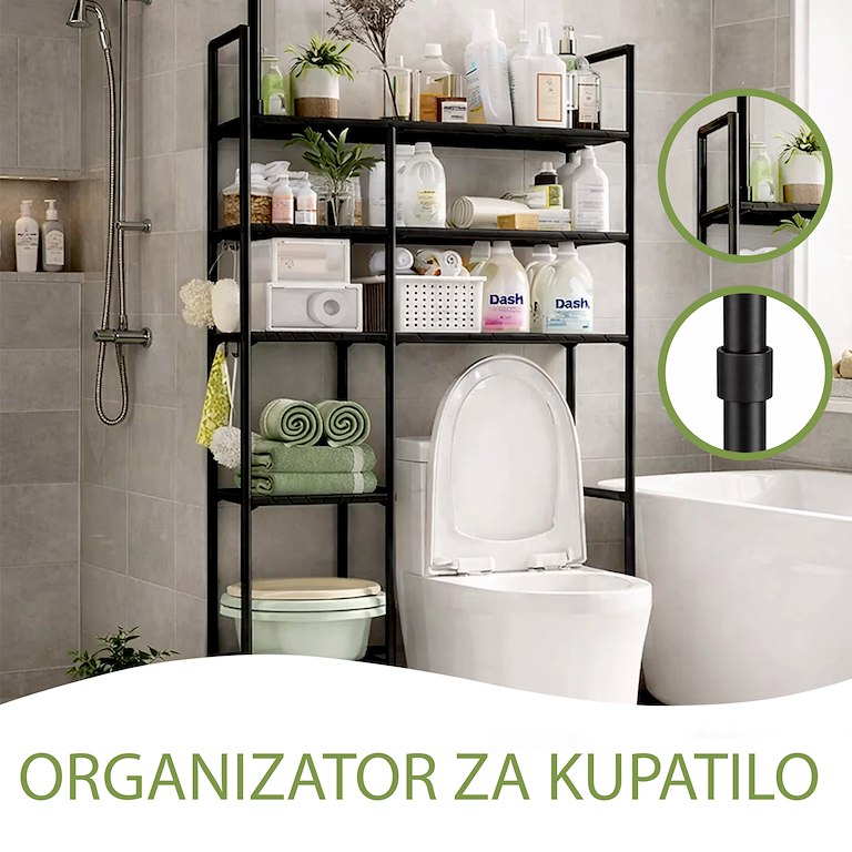 Organizator za Kupatilo Iznad WC Šolje – Čelična Polica 160 cm