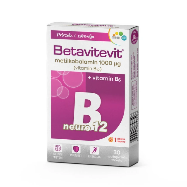 Betavitevit Neuro B12 + vitamin B6, 30 sublingvalnih tableta
