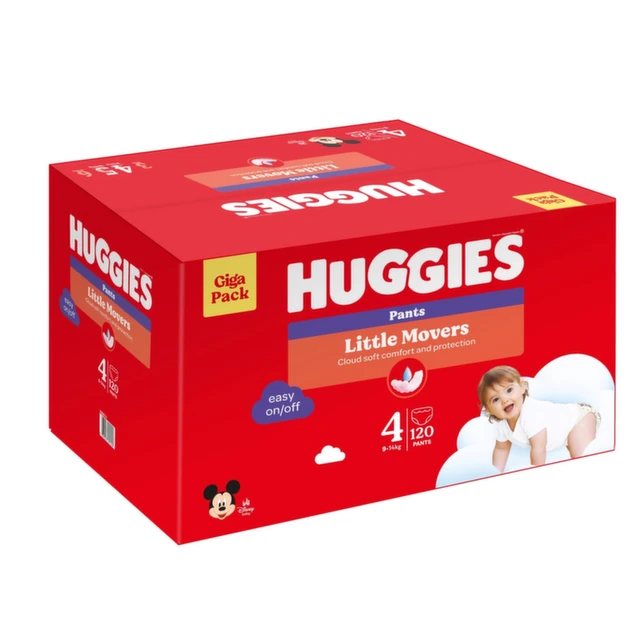 Huggies Little Movers Box Pelene gaćice veličina 4, 120 komada
