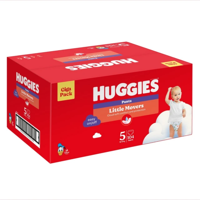 Huggies Little Movers Box Pelene gaćice veličina 5, 104 komada