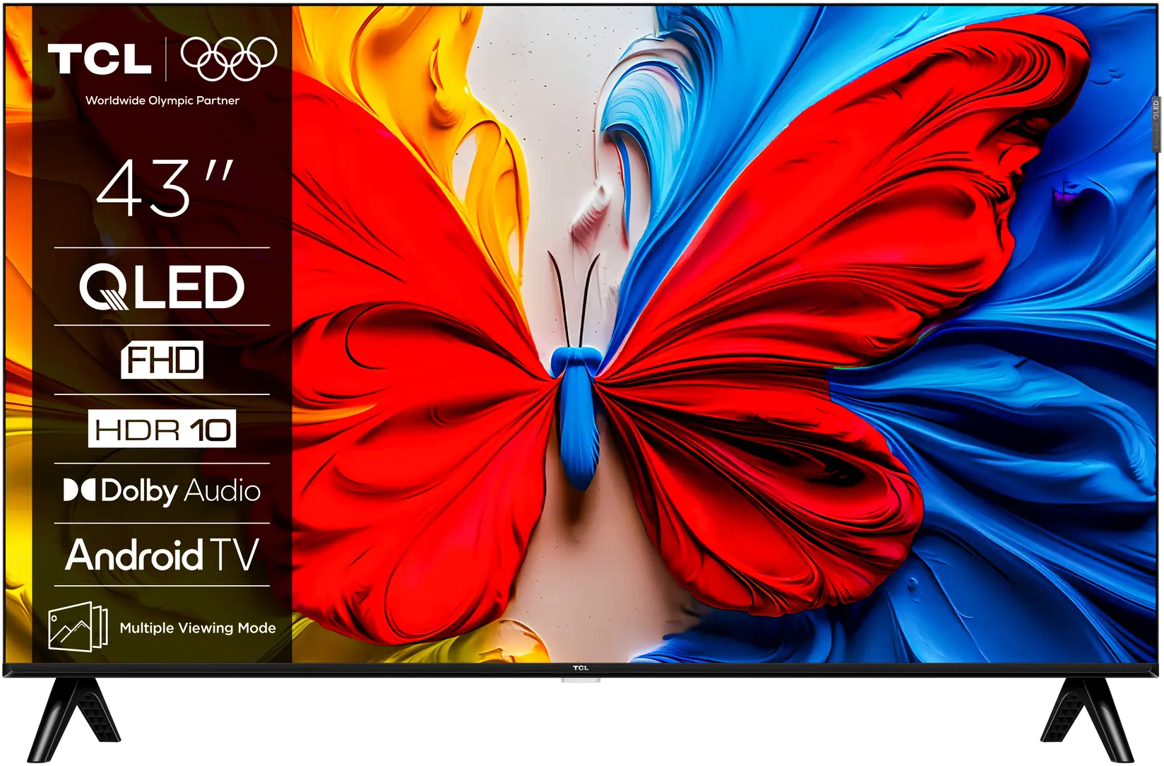 TCL Televizor 43S5K, 43", QLED, FullHD, 60Hz, Android TV, Crni