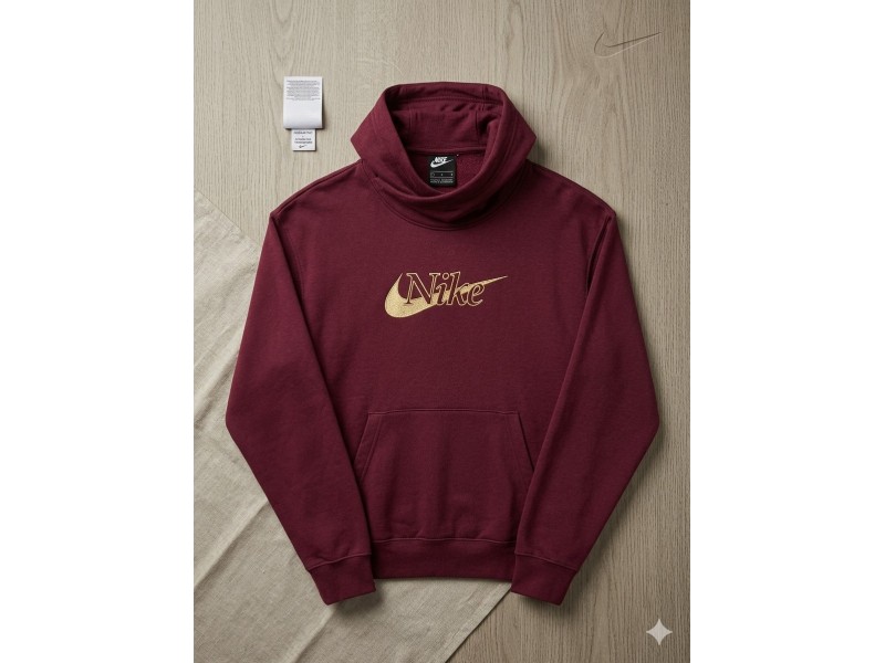 Nike Original ženski duks sa kapuljačom L - Bordo-Gold