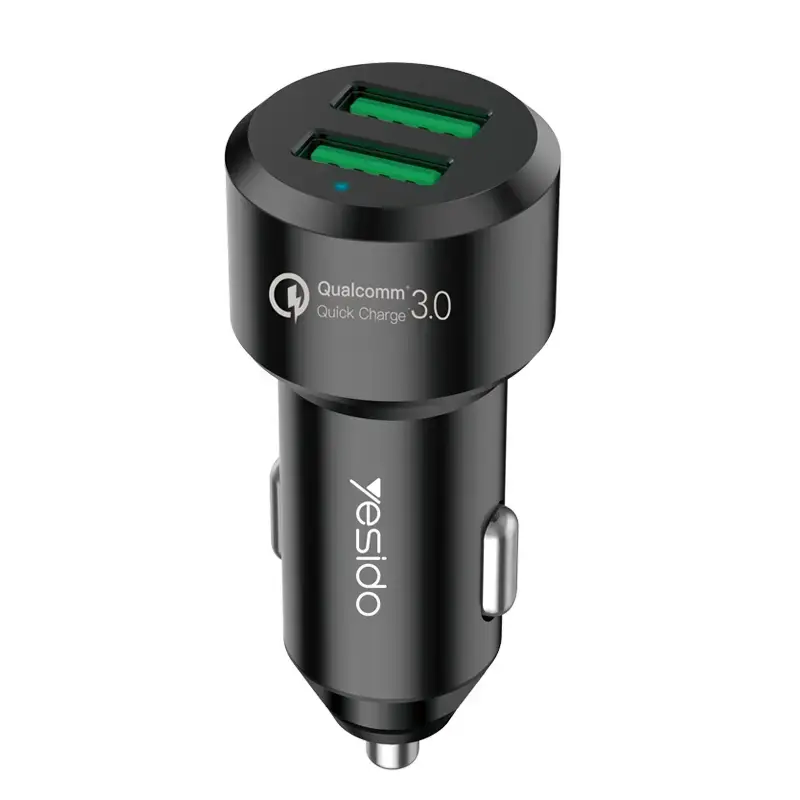 Yesido Brzi punjač za automobil sa dva USB porta QC 3.0