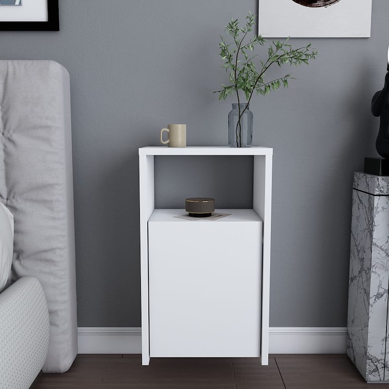 Hanah Home Noćni ormarić Carlin 36x61,4x25,3cm Beli
