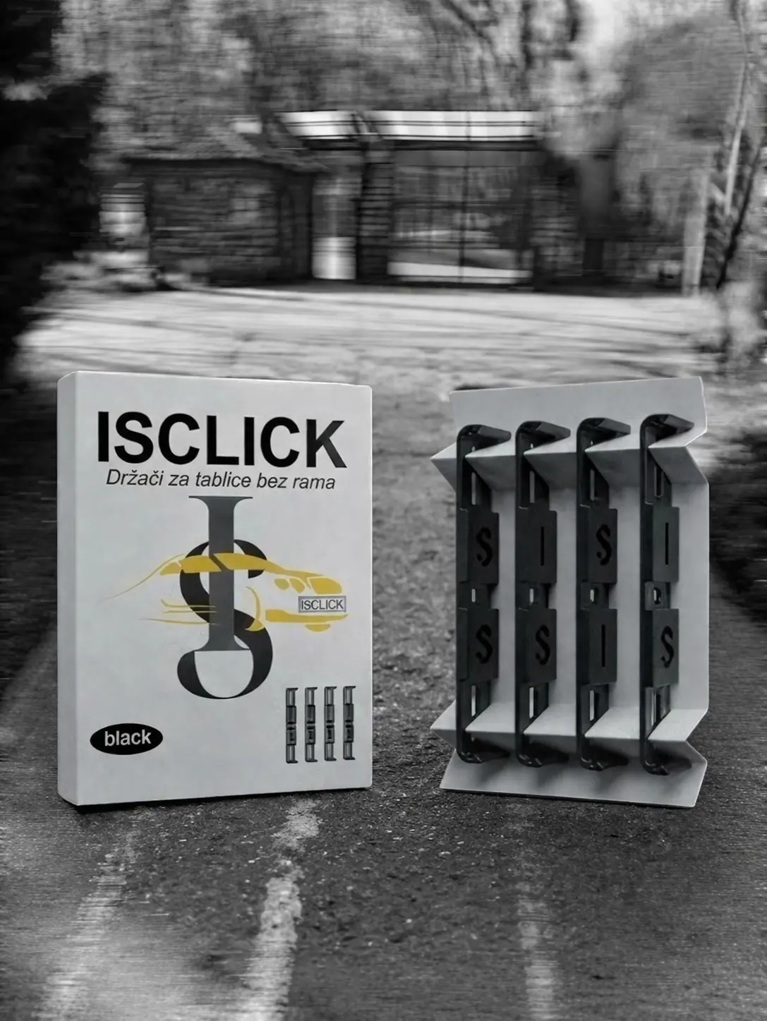 Isclick Držači za tablice bez rama, Crni