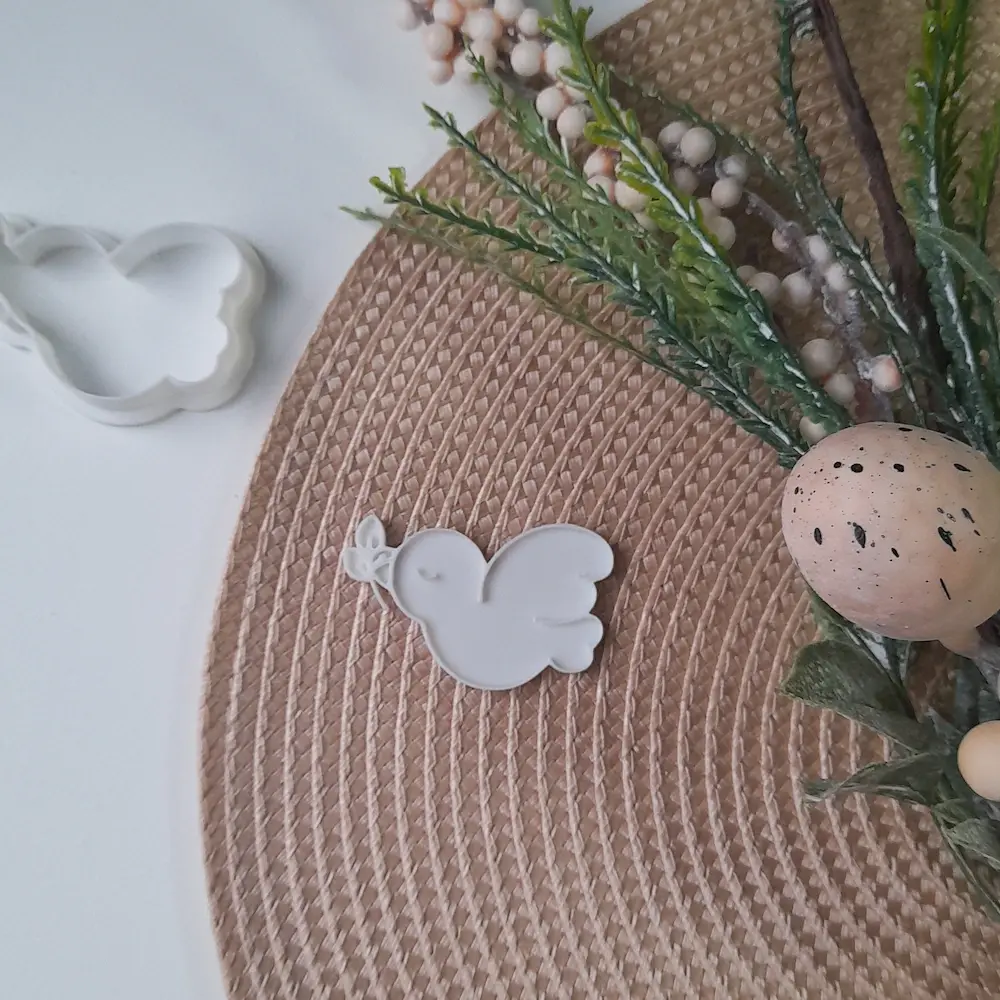 KREATIVNI SLATKIŠI Modla za kolače i ukrase Ptica, 6 cm, Bela